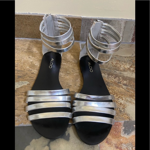 Aldo | Shoes | Aldo Silver Sandals | Poshmark